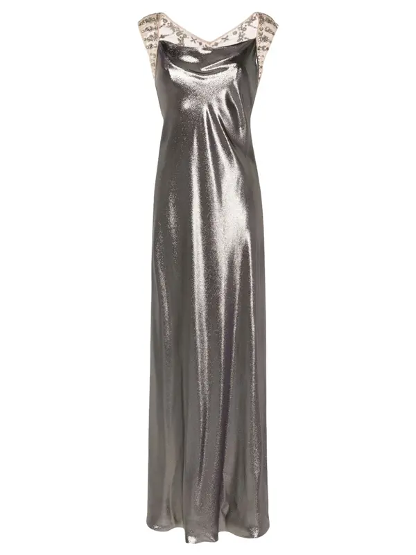 Alberta Ferretti Lamé Maxi Dress - Gold