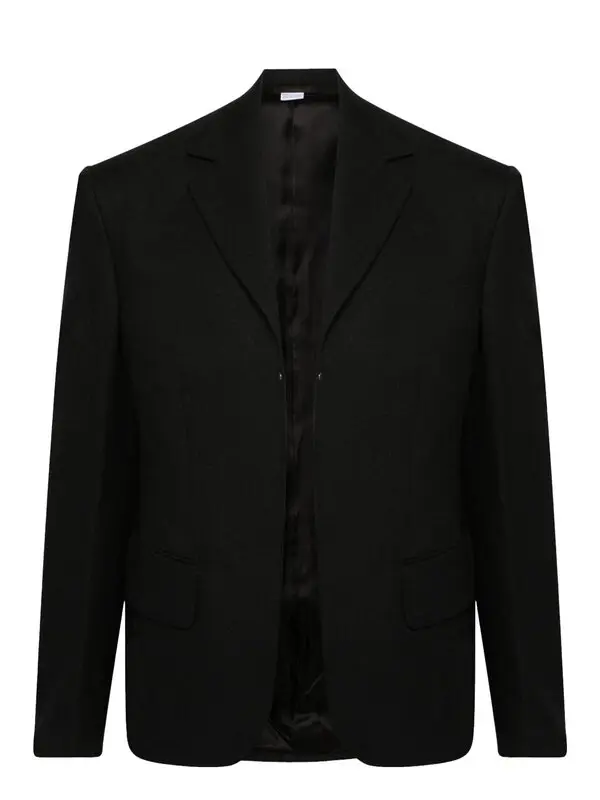 Random Identities Open-front Twill Blazer - Black