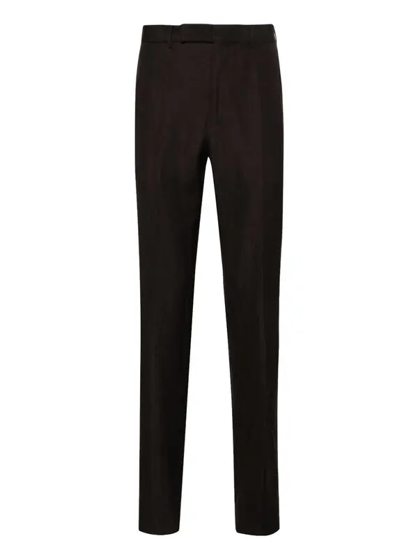 Zegna Mid-rise Straight-leg Trousers - Brown