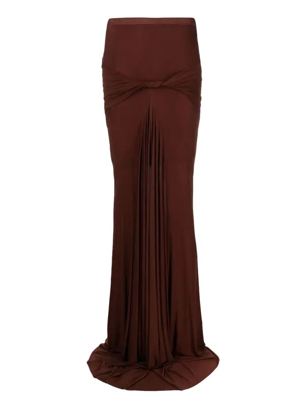 Rick Owens High-waisted Draped Maxi Skirt - Red