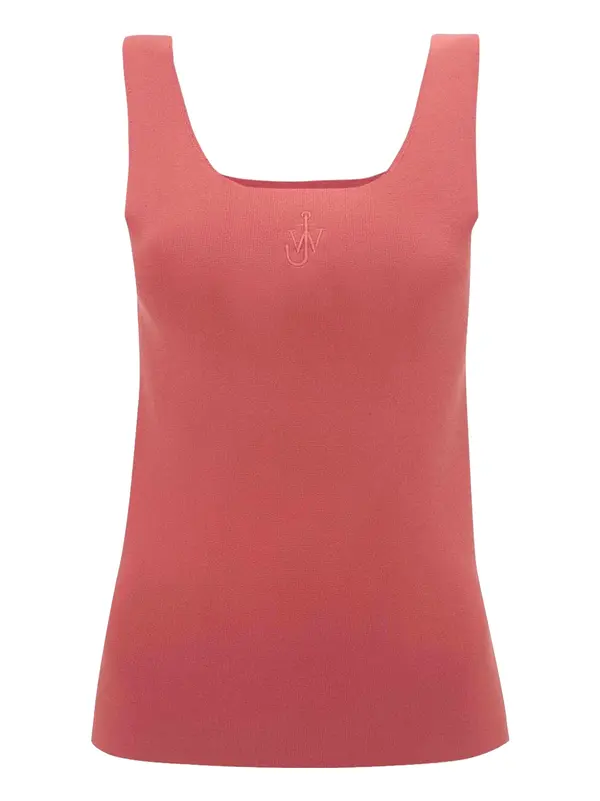 JW Anderson Embroidered Ribbed Tank Top - Pink