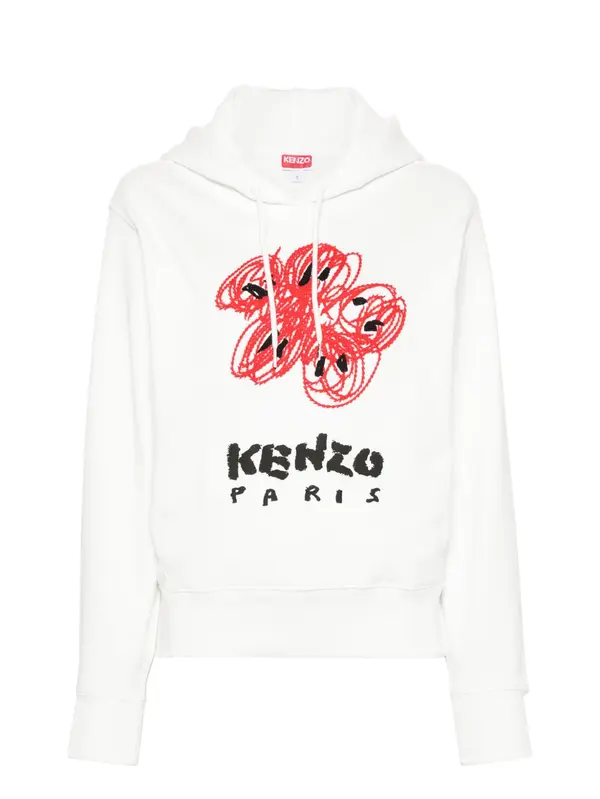 Kenzo Embroidered Hoodie - White