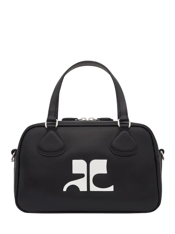 COURREGES Re-edition Leather Bowling Bag - Black