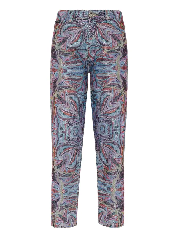 Philipp Plein Crystal Circus Cropped Jeans - Blue