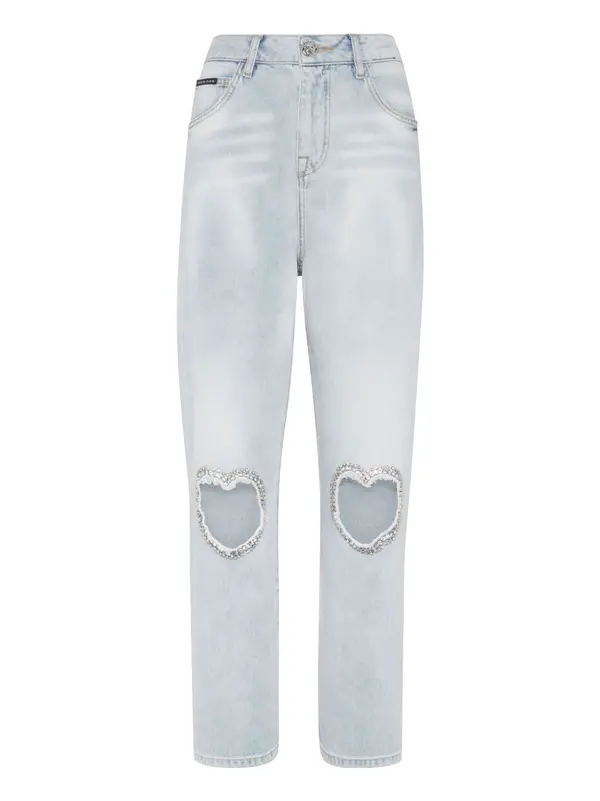 Philipp Plein Heart-patch Straight Jeans - Blue