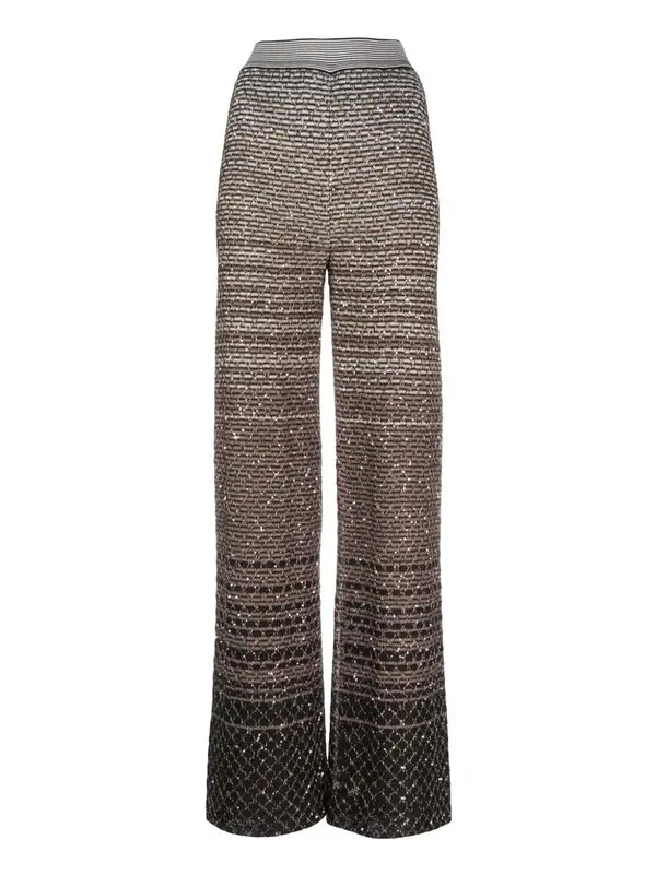 Missoni Sequin-embellished Straight-leg Trousers - Black