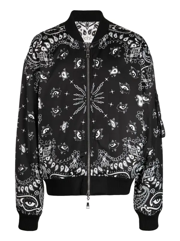 HACULLA. Paisley-print Reversible Bomber Jacket - Black