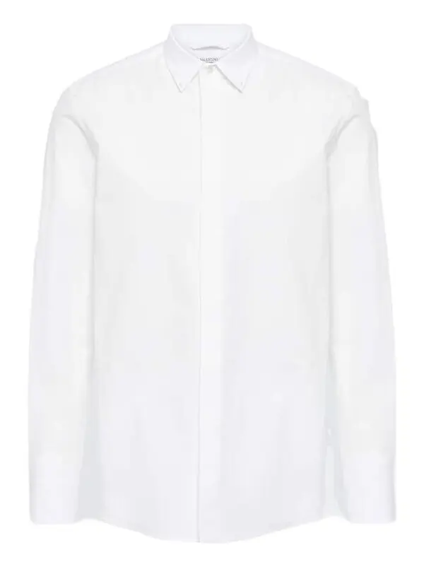 Valentino Garavani Rockstud Untitled Cotton Poplin Shirt - White