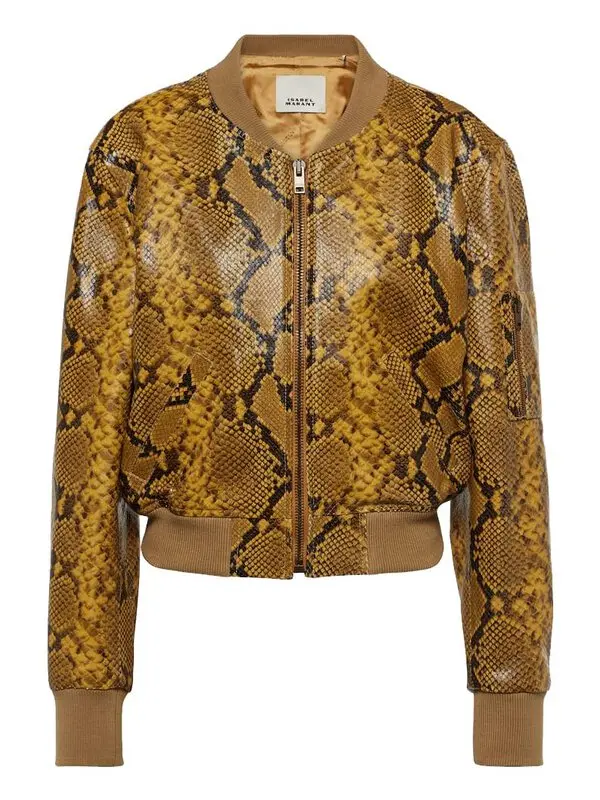 Isabel Marant Cerem Snake-effect Leather Bomber Jacket - Multicoloured