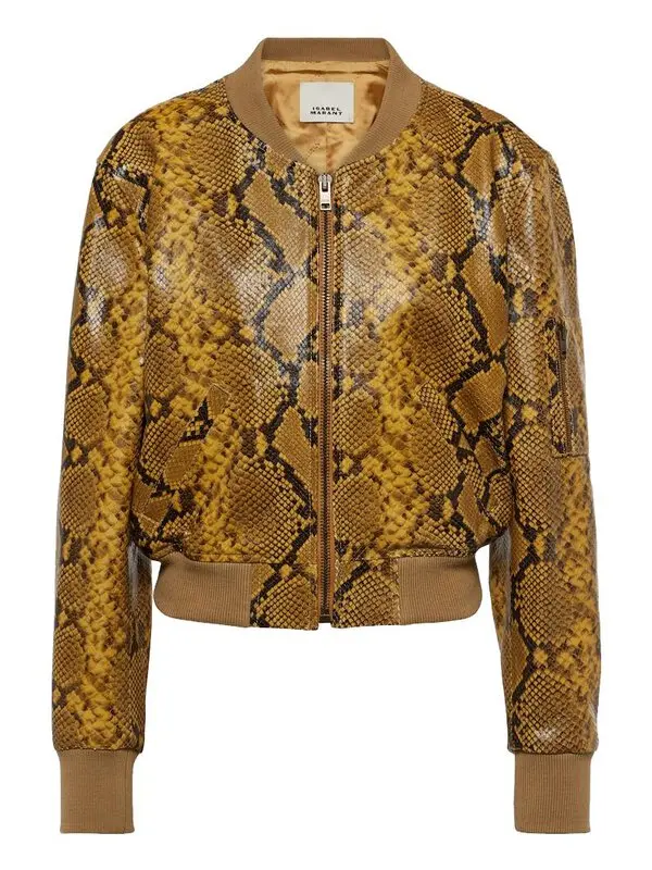 Isabel Marant Étoile Cerem Snake-effect Leather Bomber Jacket - Multicoloured