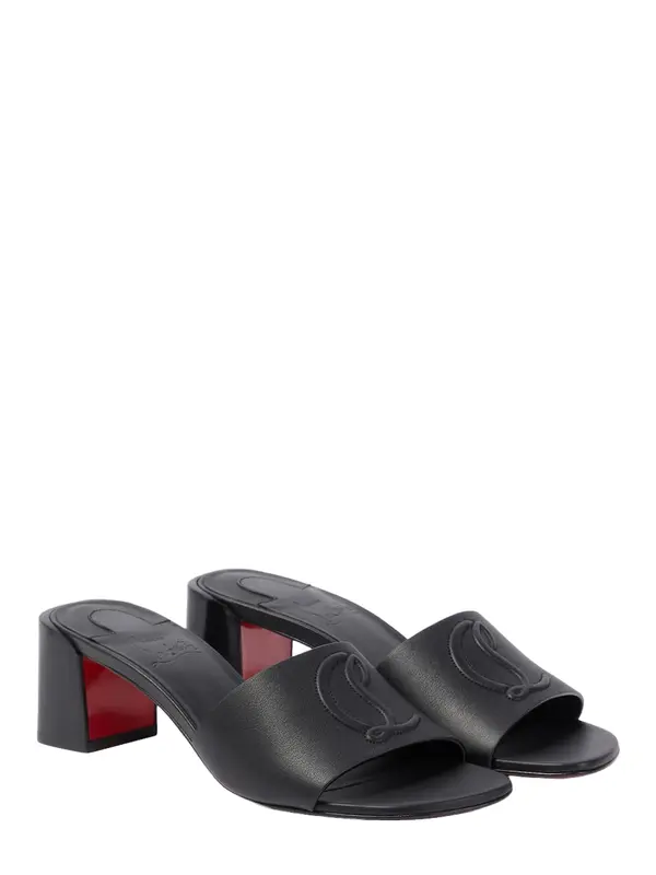 CHRISTIAN LOUBOUTIN So Cl 55 Embossed Leather Mules - Black