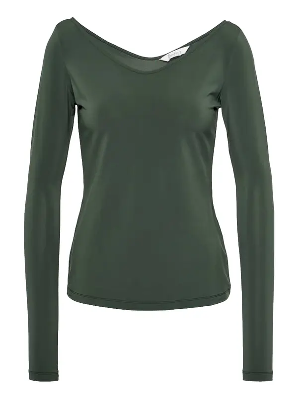 Max Mara Ragazza Jersey Crêpe Top - Green