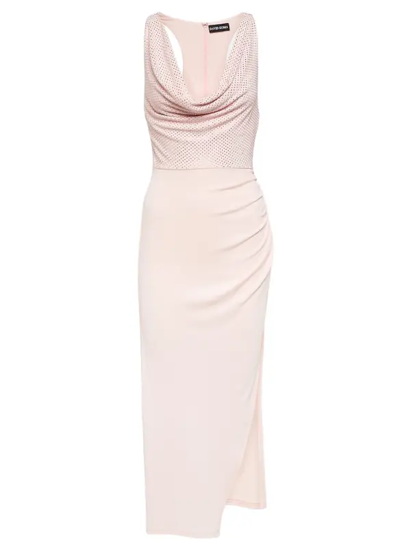 David Koma Crystal-embellished Midi Dress - Pink