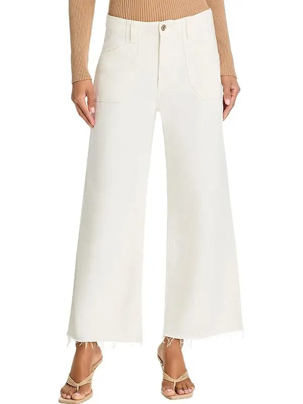 Paige Anessa High-rise Wide-leg Ankle Jeans - Tonal Ecru