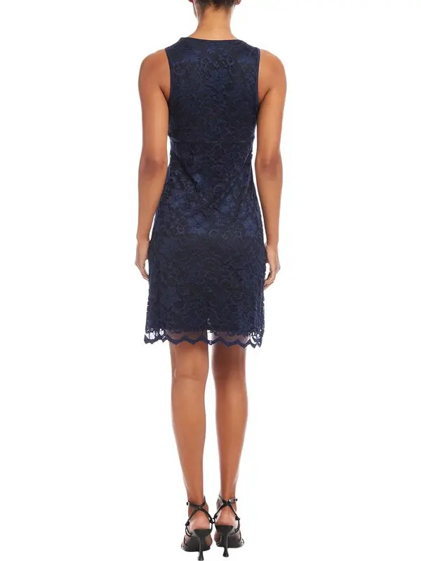 Karen Kane Sleeveless Lace Dress - Navy