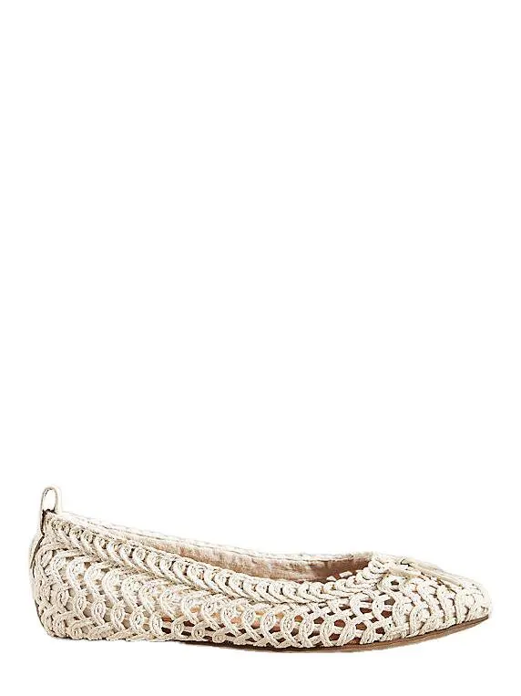 KELSI DAGGER BROOKLYN Frankie Crochet Ballet Flats - Ivory