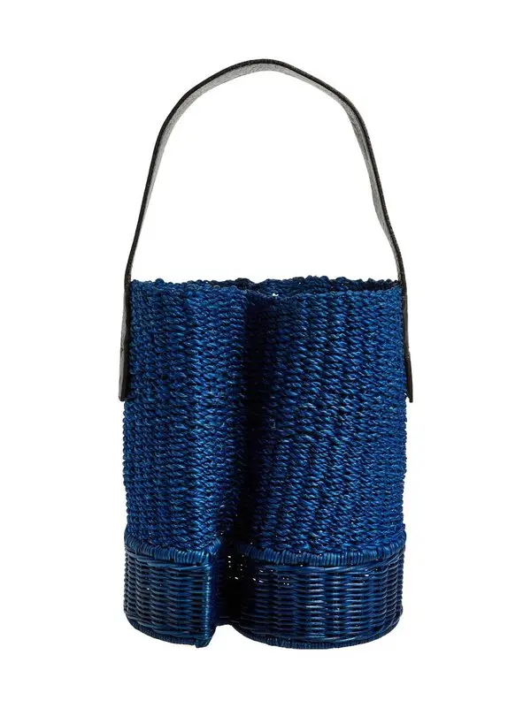 Sacai Woven Raffia S-basket Bag - Blue