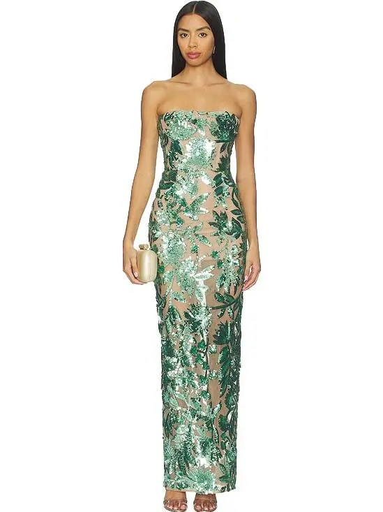 BRONX AND BRONCO Dahlia Maxi Dress - Green