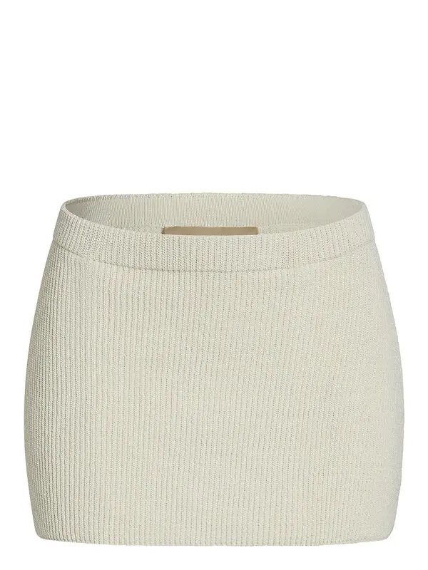 AYA MUSE Eris Ribbed-knit Mini Skirt - Off-white