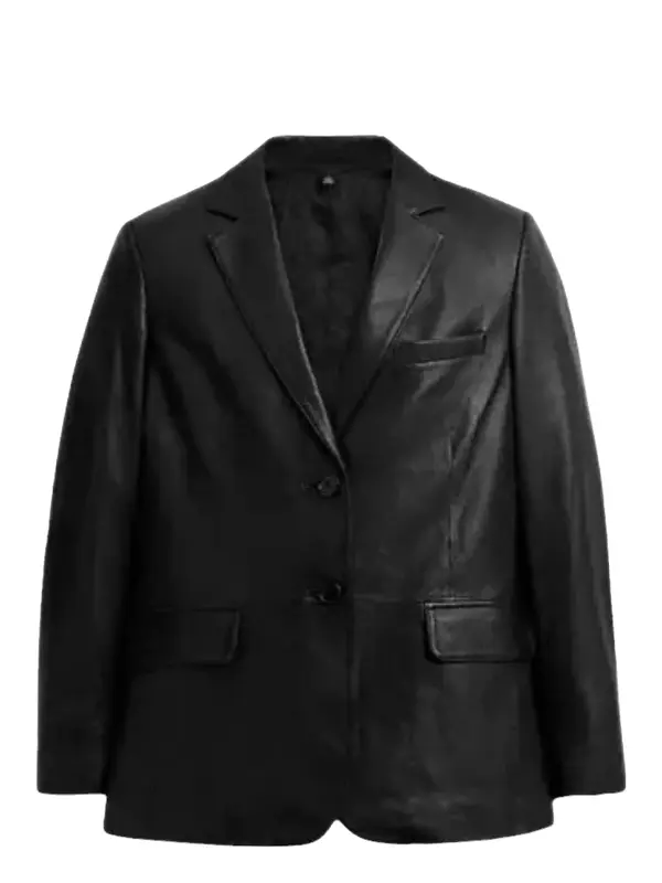 COACH Leather Blazer - Black