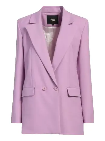 Maje Woven Double-breasted Blazer - Purple
