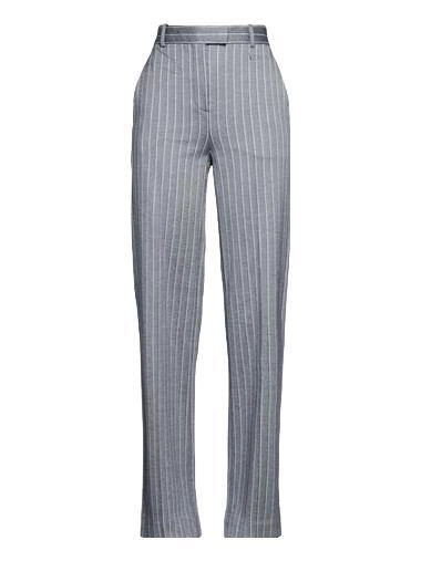 CIRCOLO 1901 Tailored Cotton High Waisted Striped Flared Pants - Navy