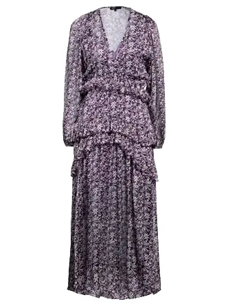 Maje Floral-print Midi Dress - Purple