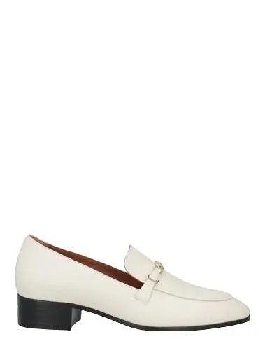 Maje Loafers In Leather With Metal Detailing - White