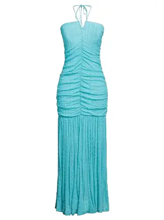 GANNI Maxi Flared Dress - Blue