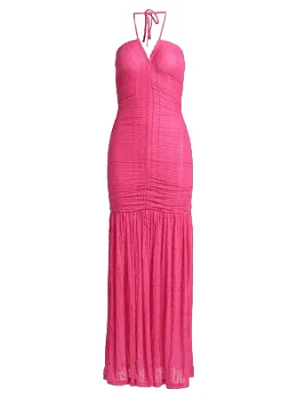 GANNI Maxi Flared Dress - Pink