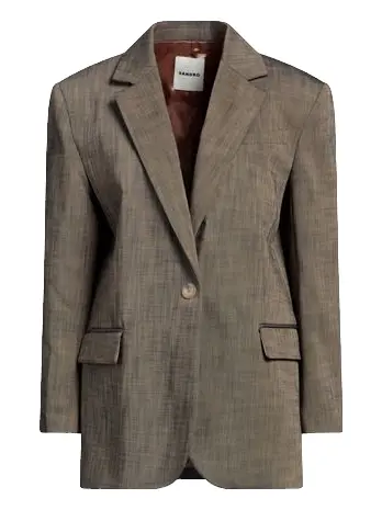 Sandro Military Blazer In Viscose, Polyester And Elastane - Green