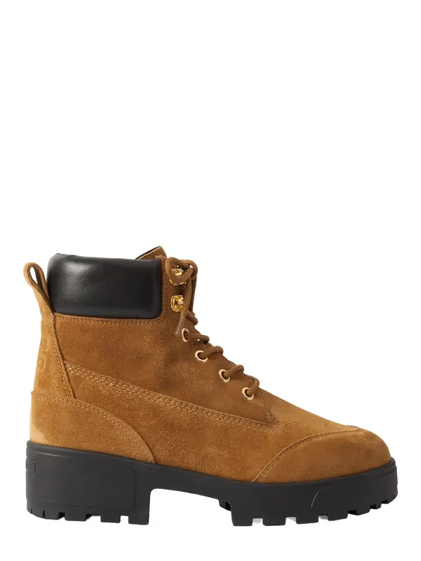 Givenchy Trekker Leather-trimmed Suede Ankle Boots - Brown