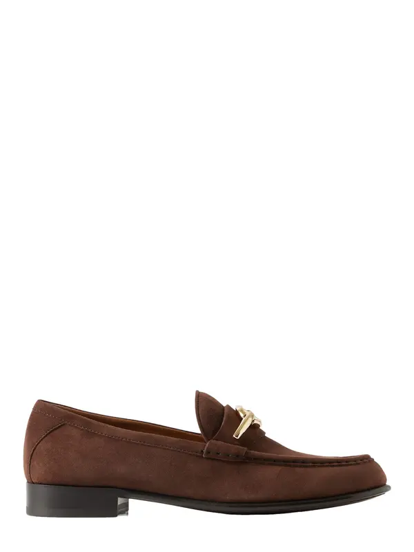 Valentino Garavani Vlogo Gate Embellished Loafers - Brown