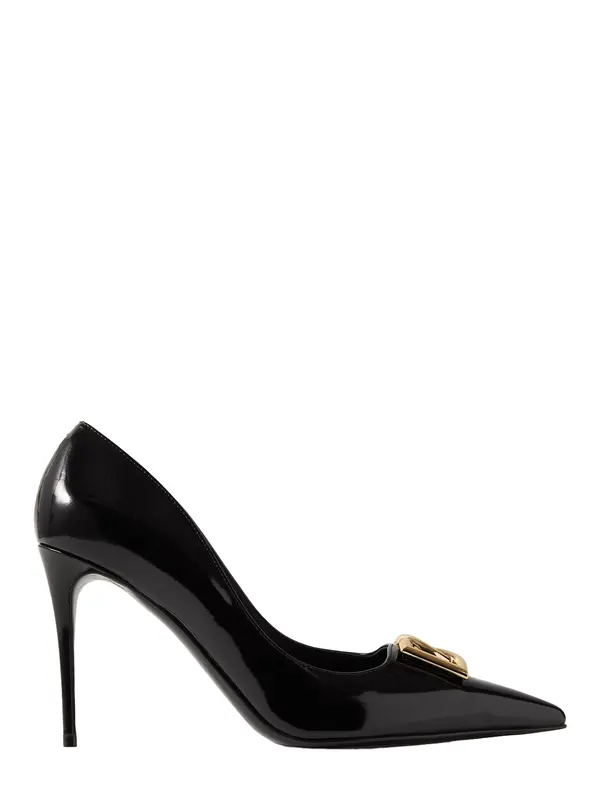 Dolce & Gabbana Formale Embellished Patent-leather Point-toe Pumps - Black