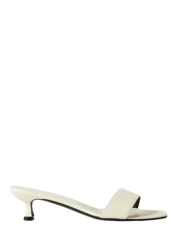 Loulou De Saison Net Sustain Elys Leather Mules - Ivory