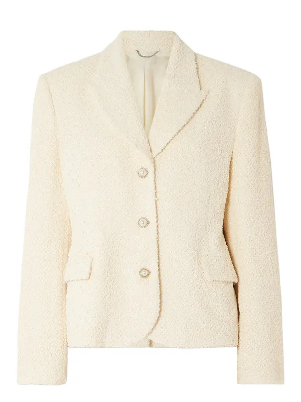 Magda Butrym Embellished Bouclé Blazer - Neutrals