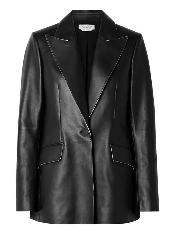 Gabriela Hearst Leiva Leather Blazer - Black