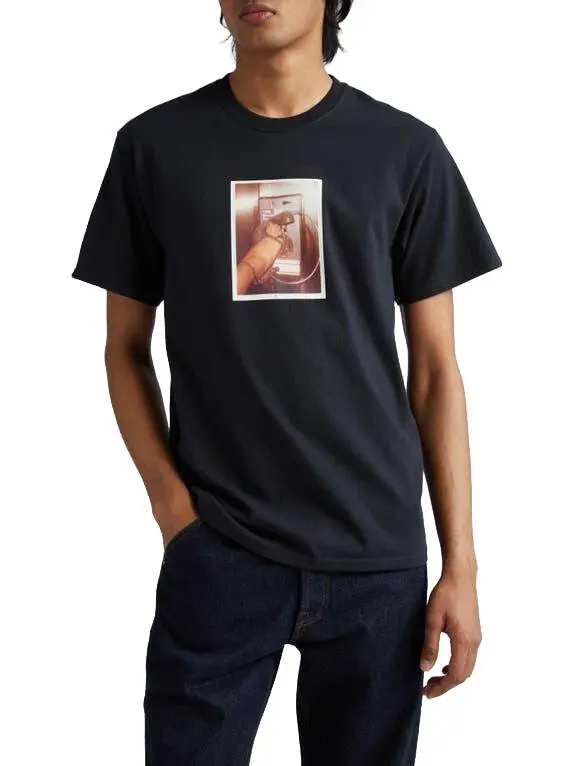 NOAH X Antonio Lopez Phone Photo Cotton Graphic T-shirt - Black