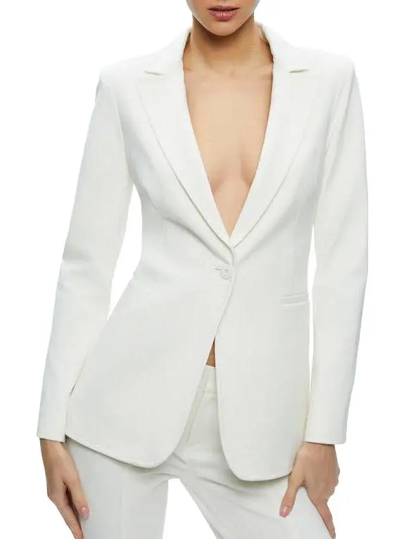 Alice + Olivia Breann Fitted Blazer - Off White