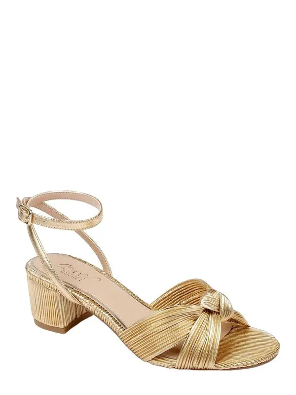 Badgley Mischka Hudson Ankle Strap Sandal - Gold Fabri