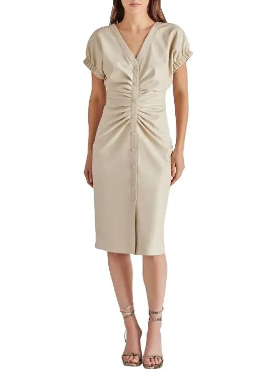Steve Madden Arin Faux Leather Dress - Bone
