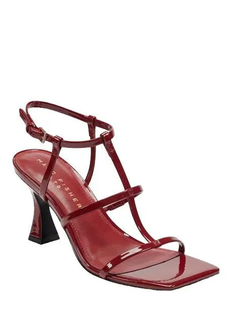 Marc Fisher Dennie Ankle Strap Sandals - Dark Red