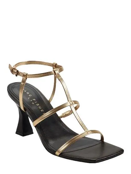 Marc Fisher Dennie Ankle Strap Sandals - Gold