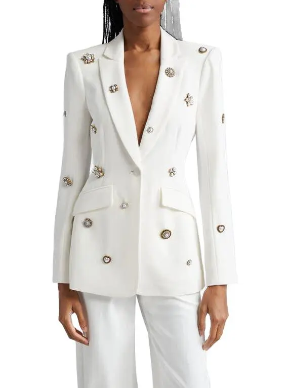 Cinq À Sept Cheyenne Charm-embellished Blazer - Ivory