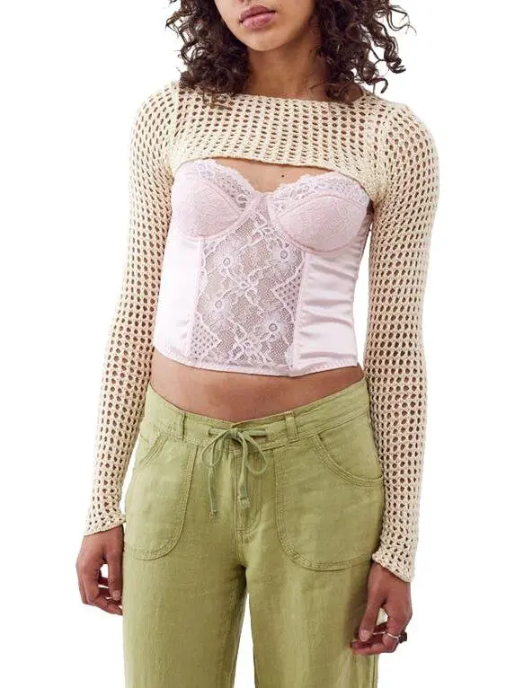 BDG URBAN OUTFITTERS Lattic Shrug - Ecru