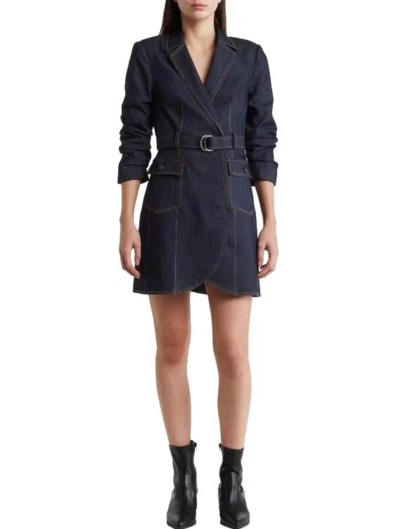 Cinq À Sept Jenessa Belted Denim Blazer Dress - Indigo