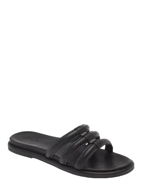 Olukai Tiare Leather Slide Sandal - Black/black