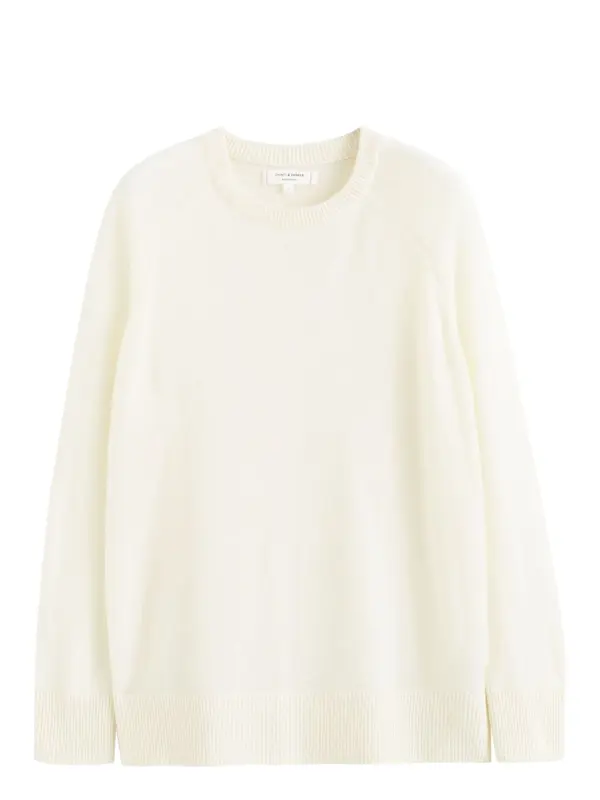 Chinti & Parker Crew-neck Cashmere Jumper - White