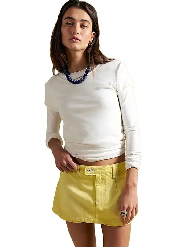 Free People We The Free Gallivanting Peekaboo Skort - Lemon Ice