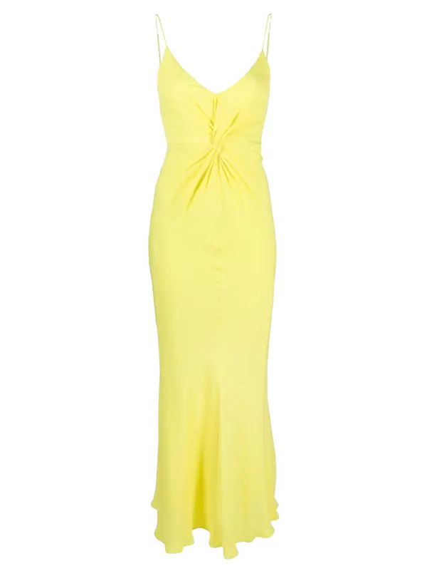 MSGM Knot-detailed Maxi Dress - Yellow